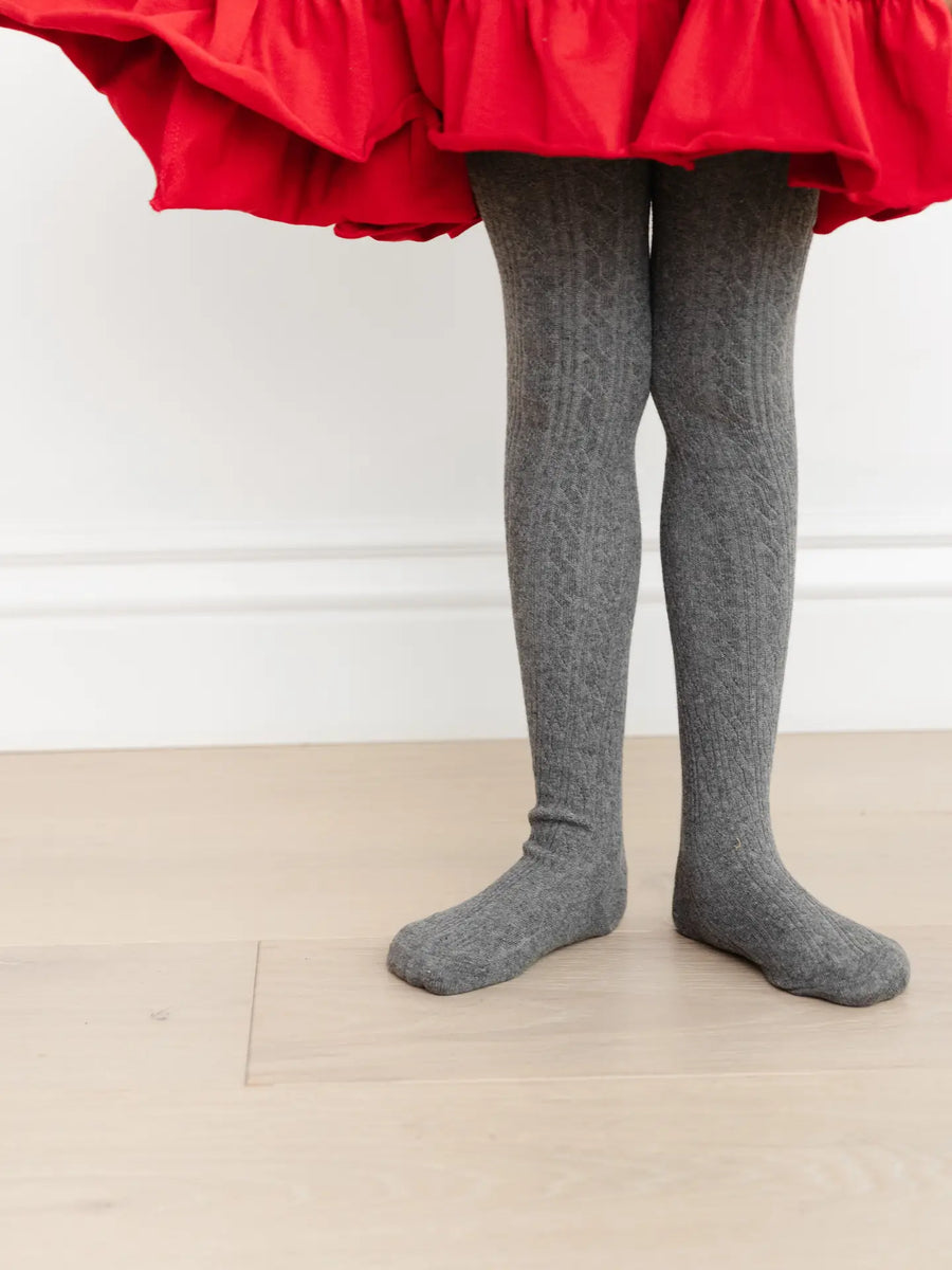 Cable Knit Tights - Charcoal – Bella Vita